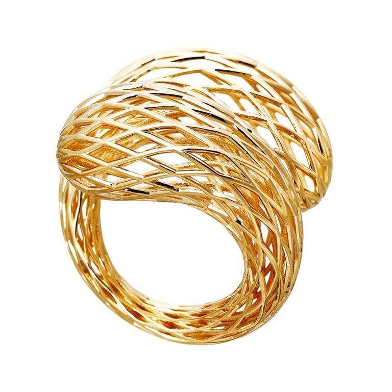 Customizable AENEA 18k Yellow Gold Net Ring For Sale at 1stDibs