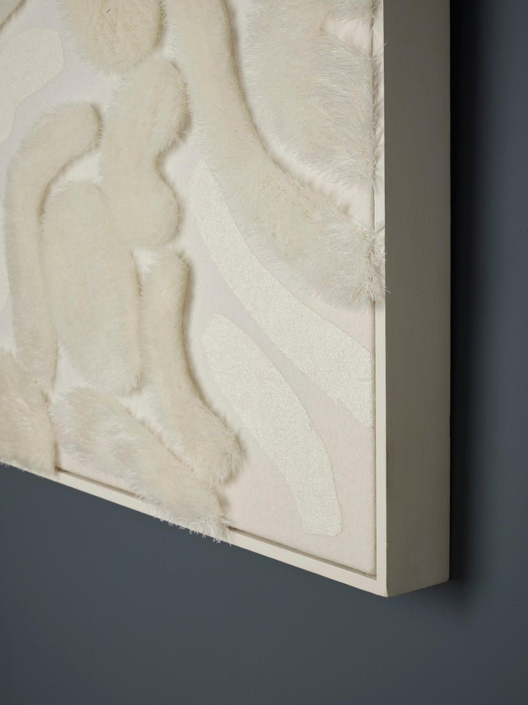 Aerial 'Pearl' - framed textural artwork by British artist Anna ...