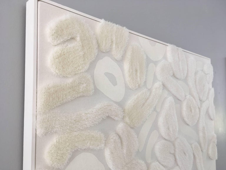 Aerial 'Pearl' - framed textural artwork by British artist Anna ...