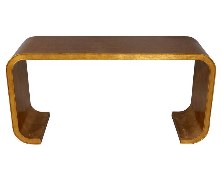 Aerin Lauder Modern Edgewood Gold Leaf Console Table at 1stDibs | aerin ...