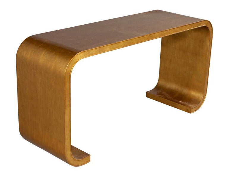 Aerin Lauder Modern Edgewood Gold Leaf Console Table at 1stDibs | aerin ...
