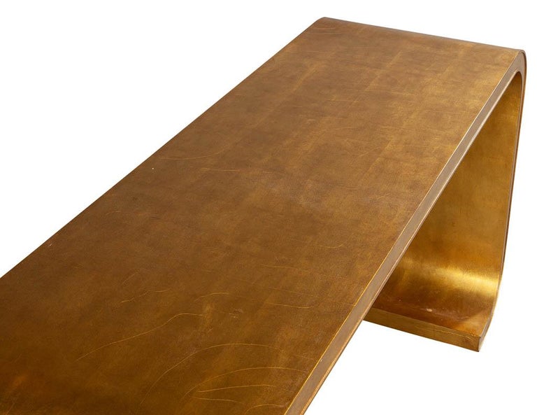 Aerin Lauder Modern Edgewood Gold Leaf Console Table at 1stDibs | aerin ...