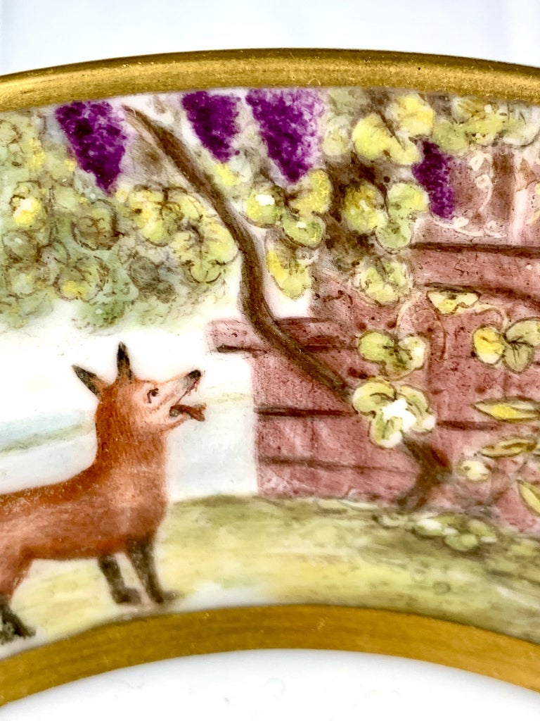 Aesop's Fables Animals on Antique French Porcelain Plate Hand Painted ...