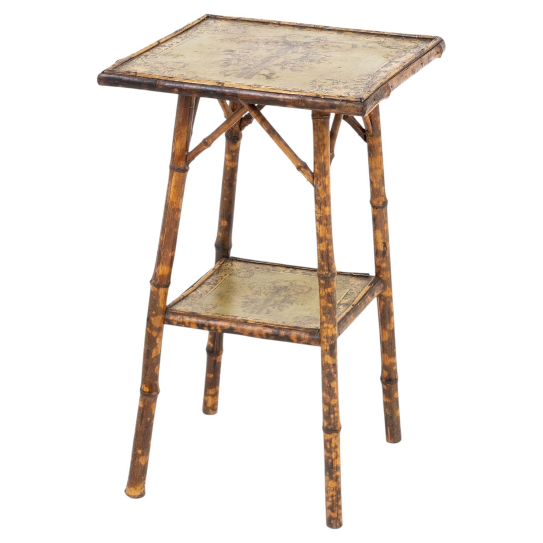 19th Century Antique Burnt Bamboo Side Table with Vintage Charm For ...