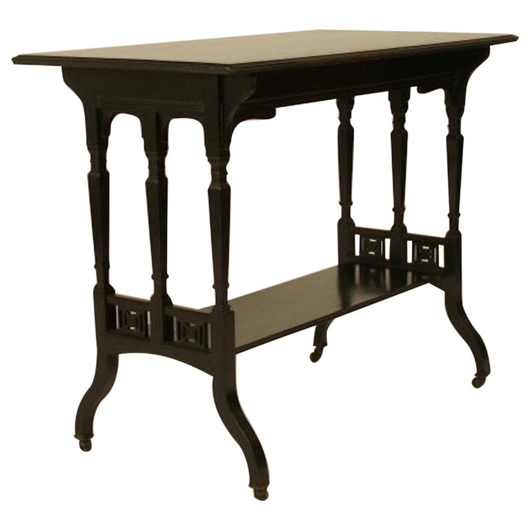 Aesthetic Movement Ebonized Rectangular Side Table with Anglo-Japanese ...
