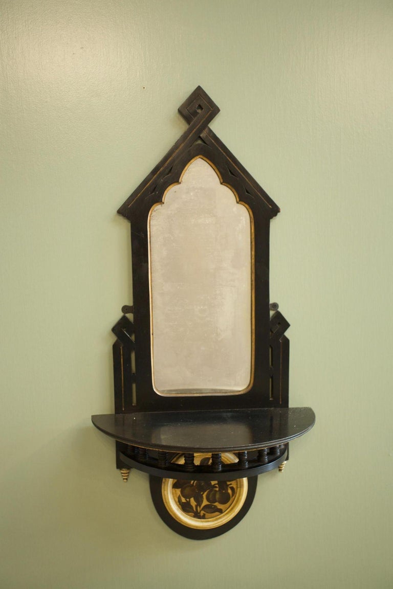 Aesthetic Movement Mirror with Painted Decoration For Sale at 1stDibs
