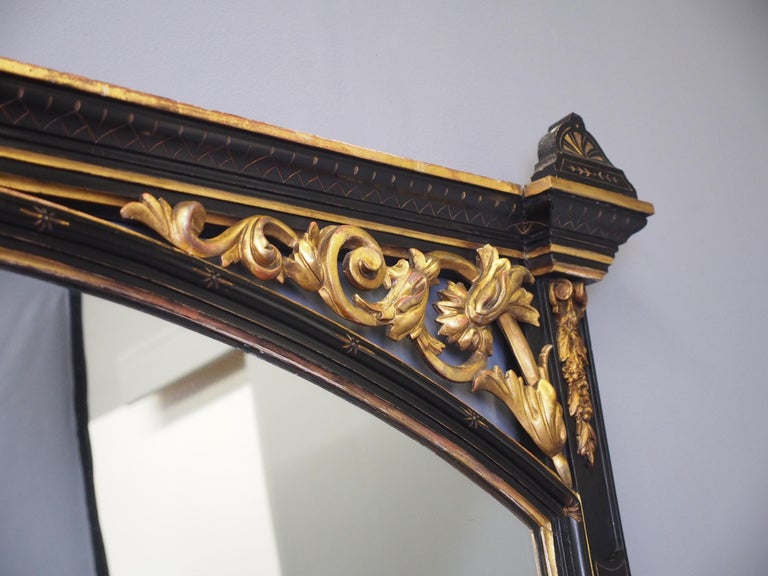Aesthetic Movement Style Ebonized Overmantel Mirror For Sale at 1stDibs