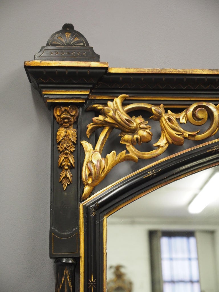 Aesthetic Movement Style Ebonized Overmantel Mirror For Sale at 1stDibs