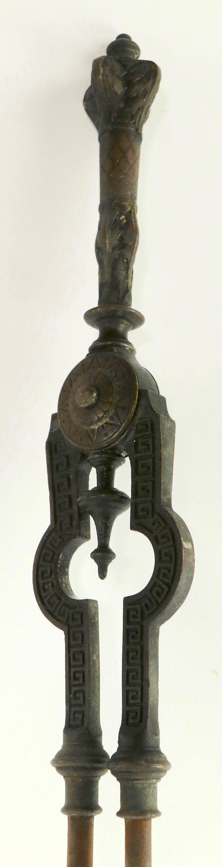 Aesthetic Movement Victorian Fireplace Tongs For Sale at 1stDibs