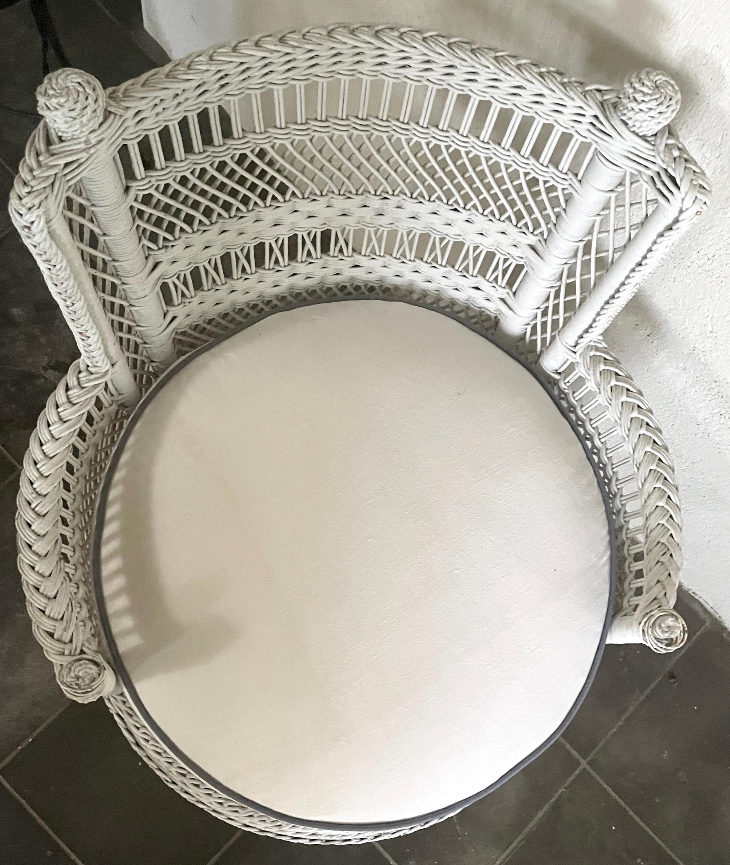 Aesthetic Movement White Wicker Chair For Sale at 1stDibs