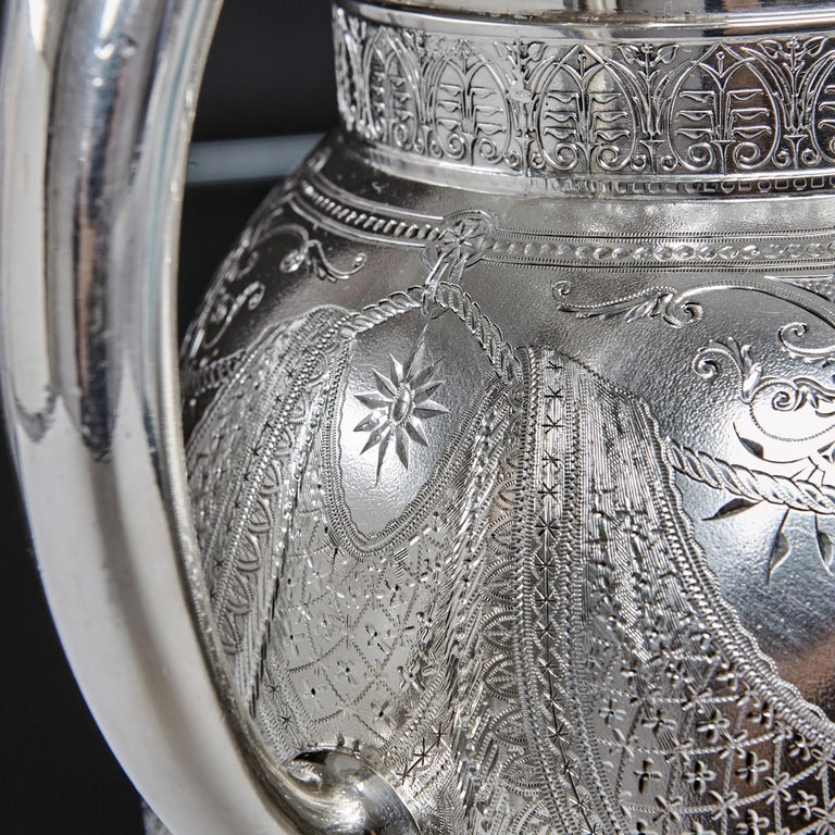 Aesthetic Style Silver Water Pitcher For Sale at 1stDibs