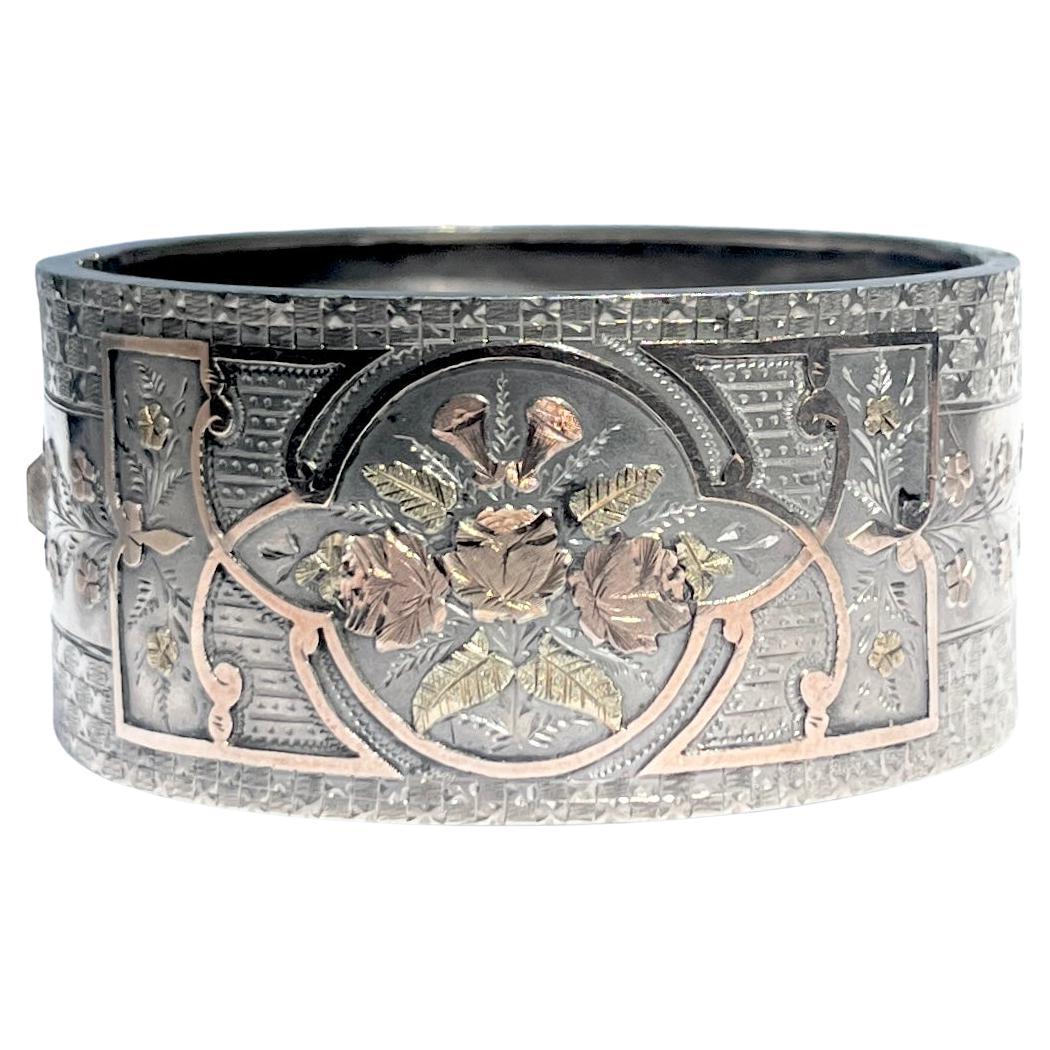 Victorian Silver and Gold Bangle For Sale at 1stDibs | victorian silver ...
