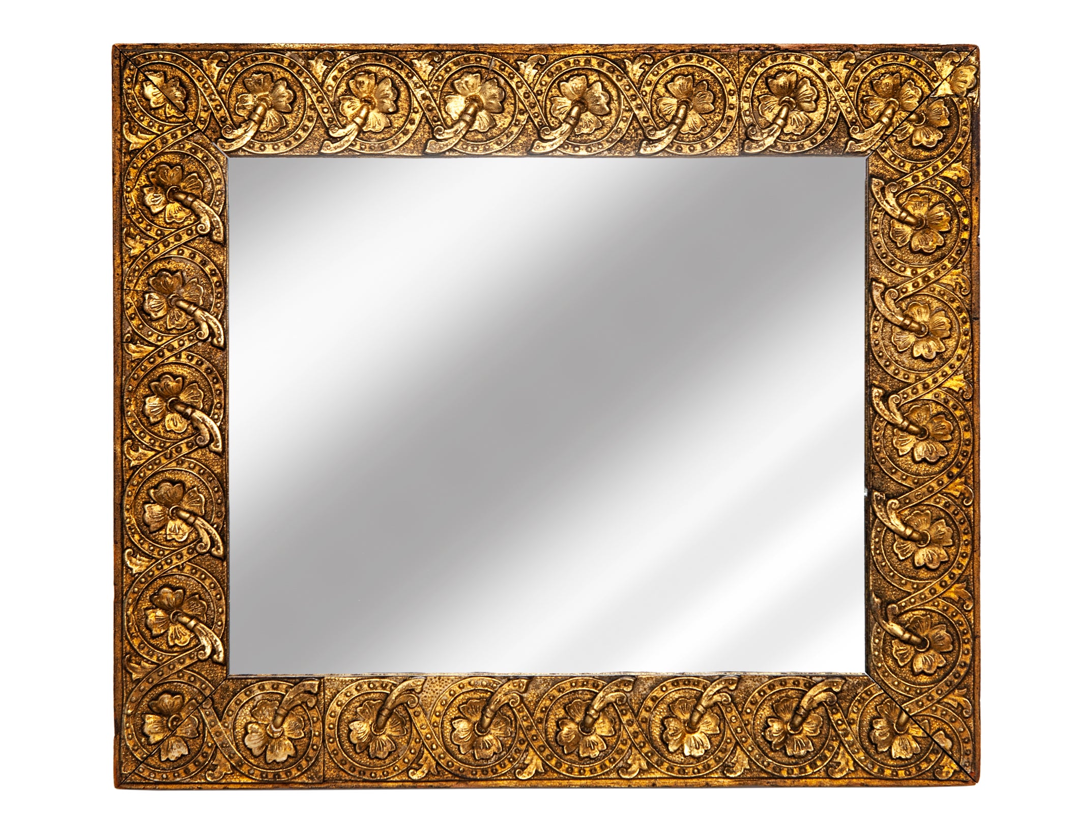 Aesthetic Movement Gold Framed Mirror/ Raised Hibiscus Pattern at ...