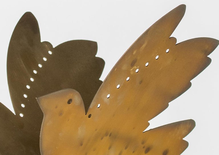 Brass Table Lamp with Birds by Alekos Fassianos For Sale at 1stDibs