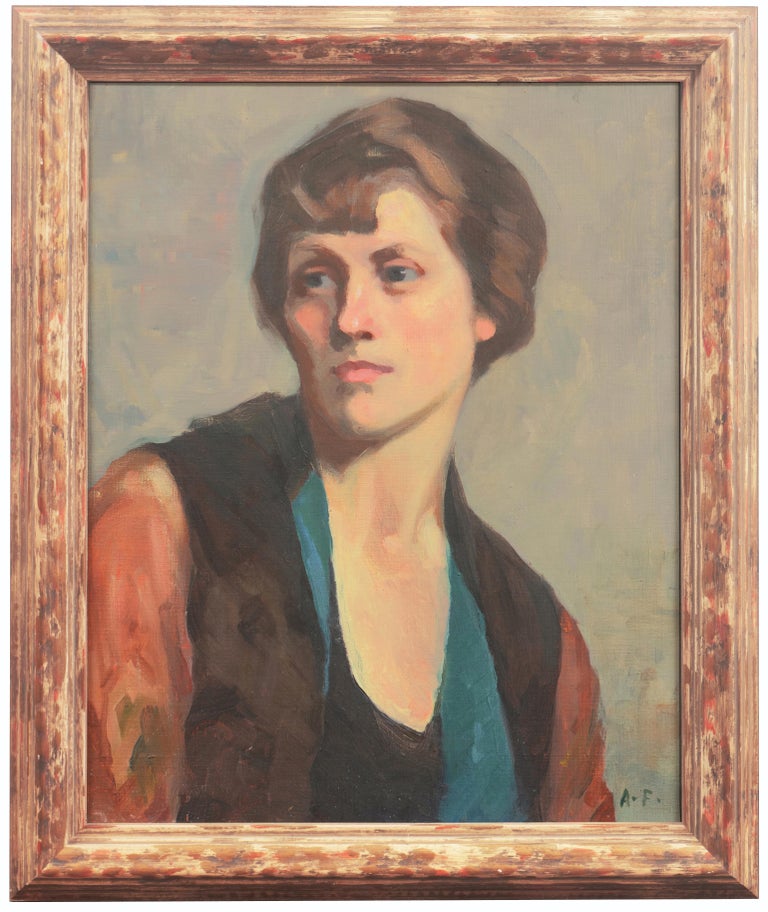 A.F. (American School) - 'Study of a Young Woman', Tonalism For Sale at ...