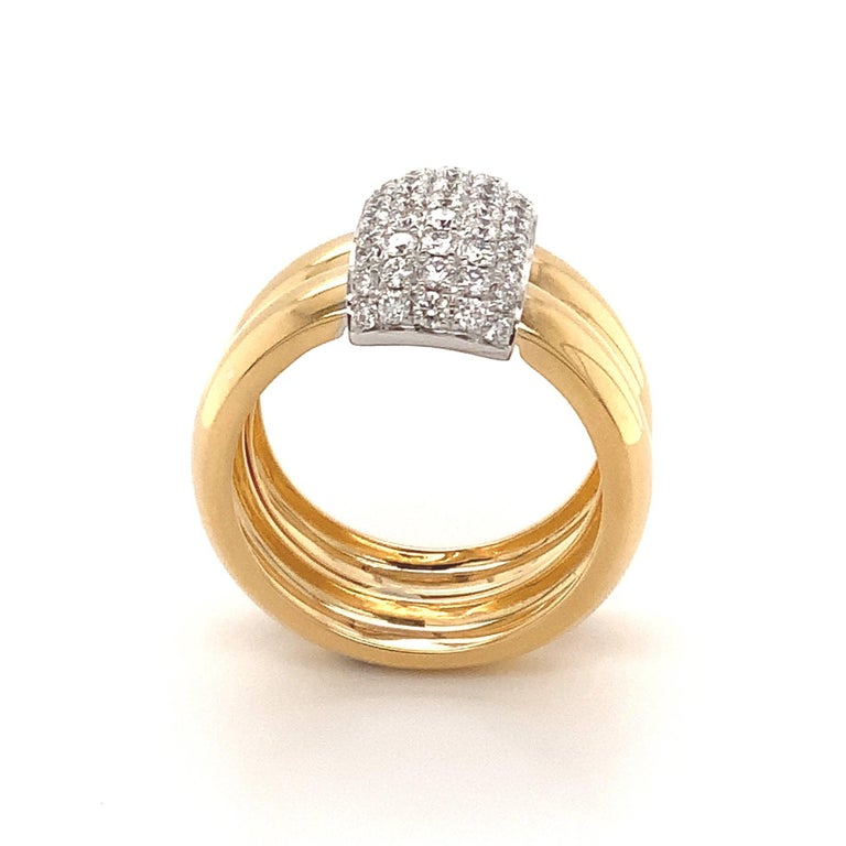 Afarin Collection 18k Highly Polished Two Tone 5 Row Pavé Diamond ...