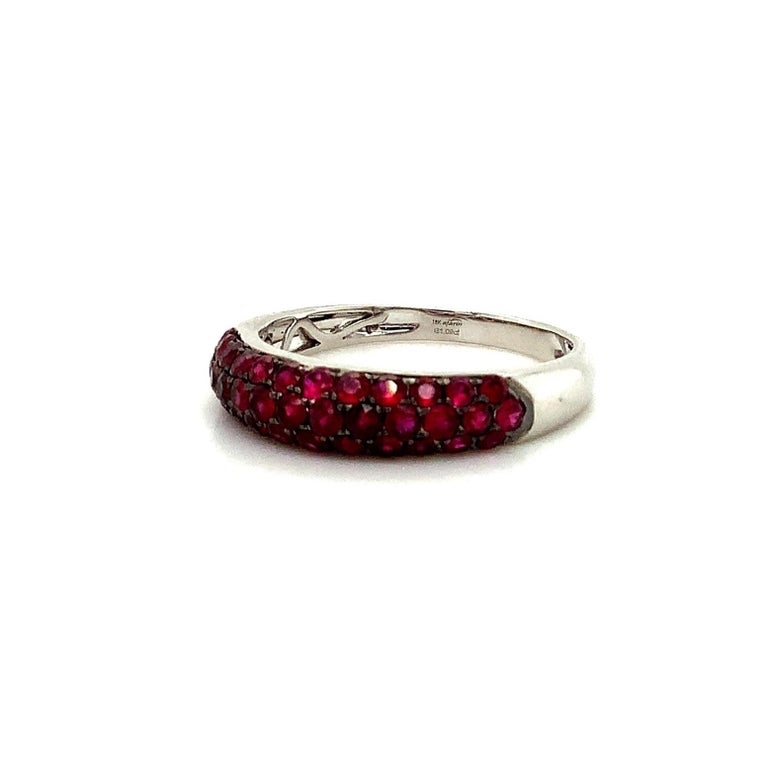 Afarin Collection 3 Row Domed Graduating Pavé Ruby Band Set in 18k ...
