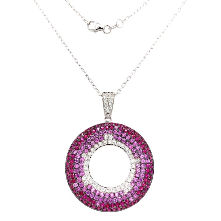 Afarin Collection Ambre Pavé Color Stone and Diamond Pendant Set in 18k ...