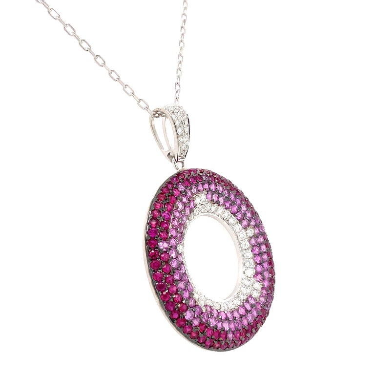 Afarin Collection Ambre Pavé Color Stone and Diamond Pendant Set in 18k ...