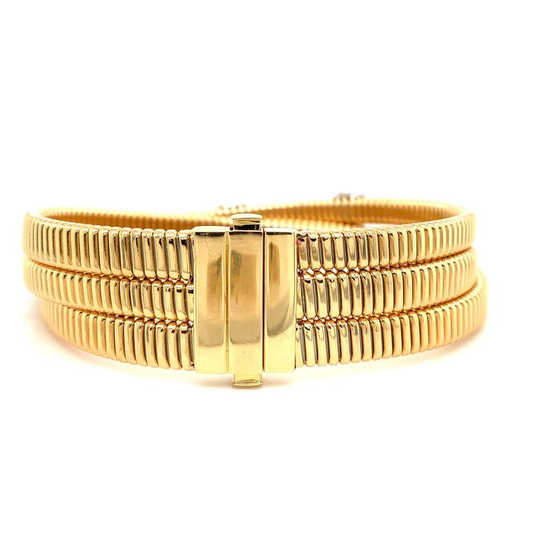 Afarin Collection Triple Flexi Pavé Diamond Bracelet Set in 18k Yellow ...