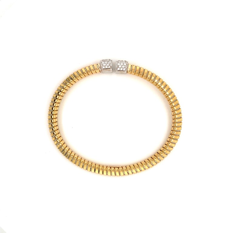 Afarin Collection Tubogas Diamond Cuff Bangle Bracelet in 18k Two Tone ...