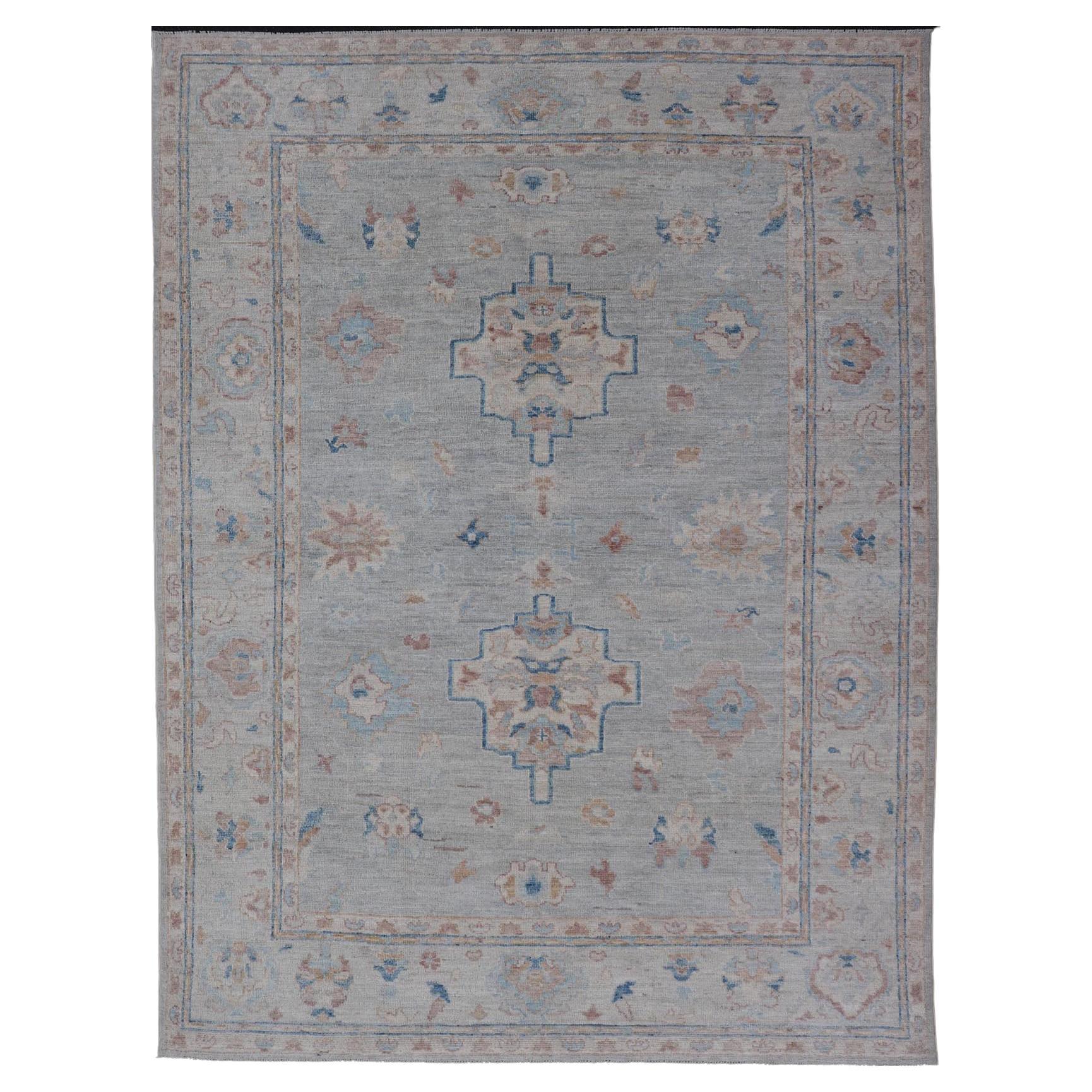One-of-a-Kind Hand Knotted Bohemian Tribal Light Blue Area Rug For Sale ...
