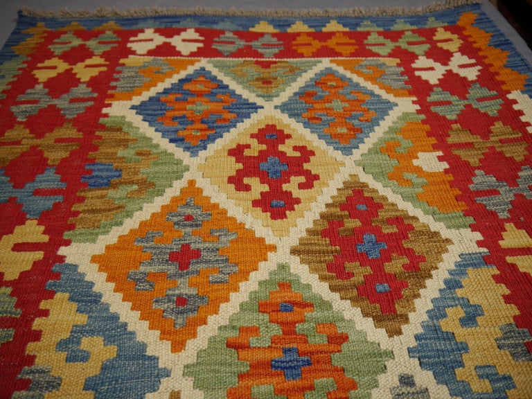 Afghan Kilim Rug with Natural Dyes Flat Hand Woven Kelim at 1stDibs ...