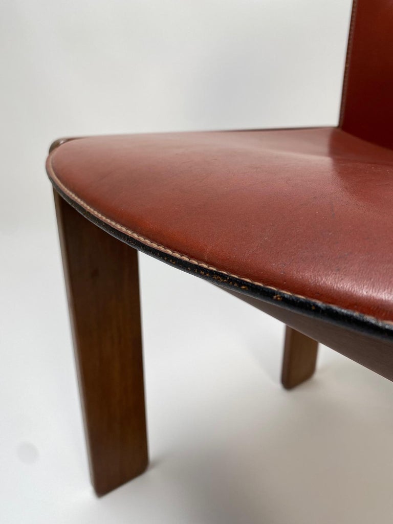 Afra and Tobia Scarpa "121" Dining Chair in Cognac Leather Cassina ...