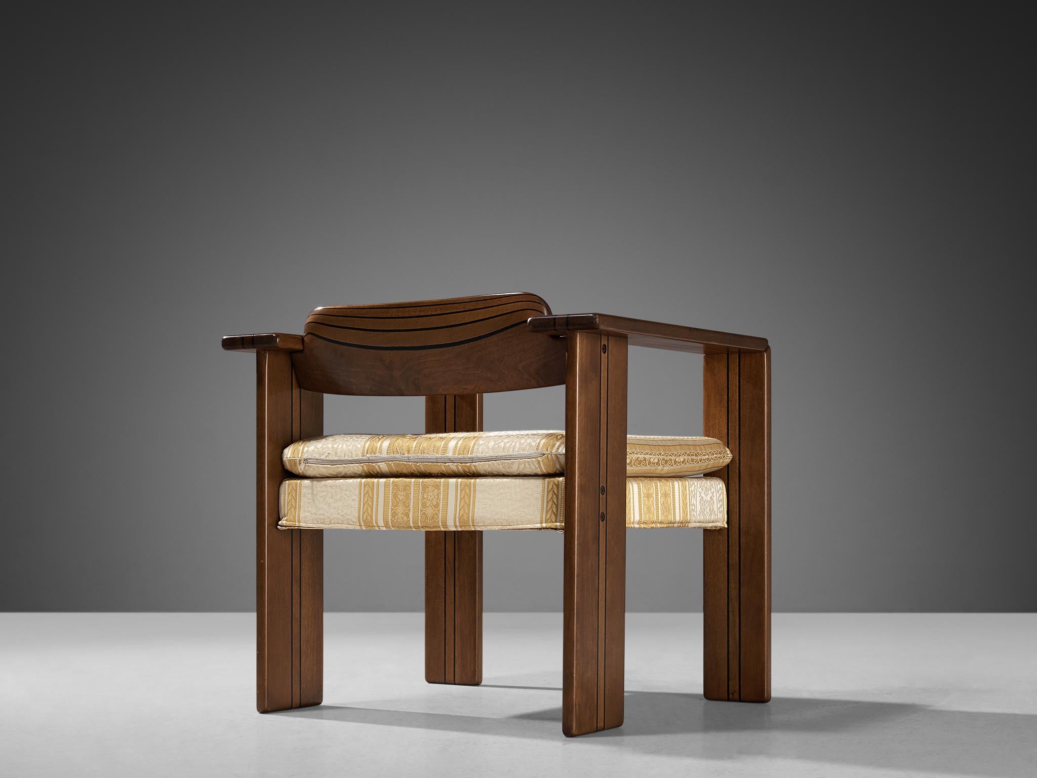 Afra and Tobia Scarpa 'Artona' Lounge Chair in Walnut and Yellow ...