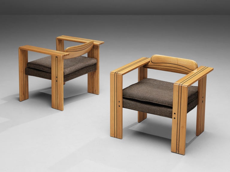 Afra and Tobia Scarpa 'Artona' Lounge Chairs in Ash For Sale at 1stDibs