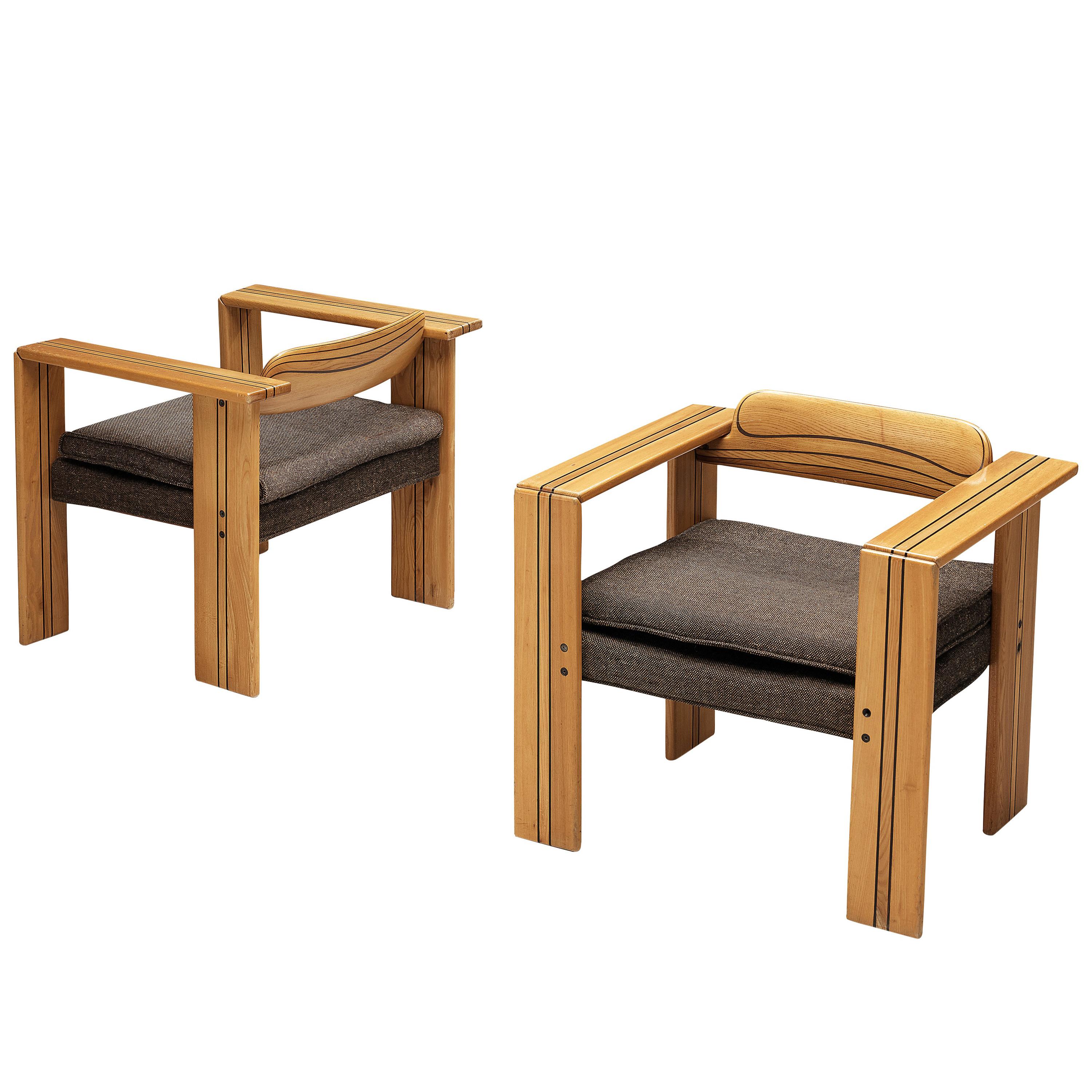 Afra and Tobia Scarpa 'Artona' Lounge Chairs in Ash For Sale at 1stDibs
