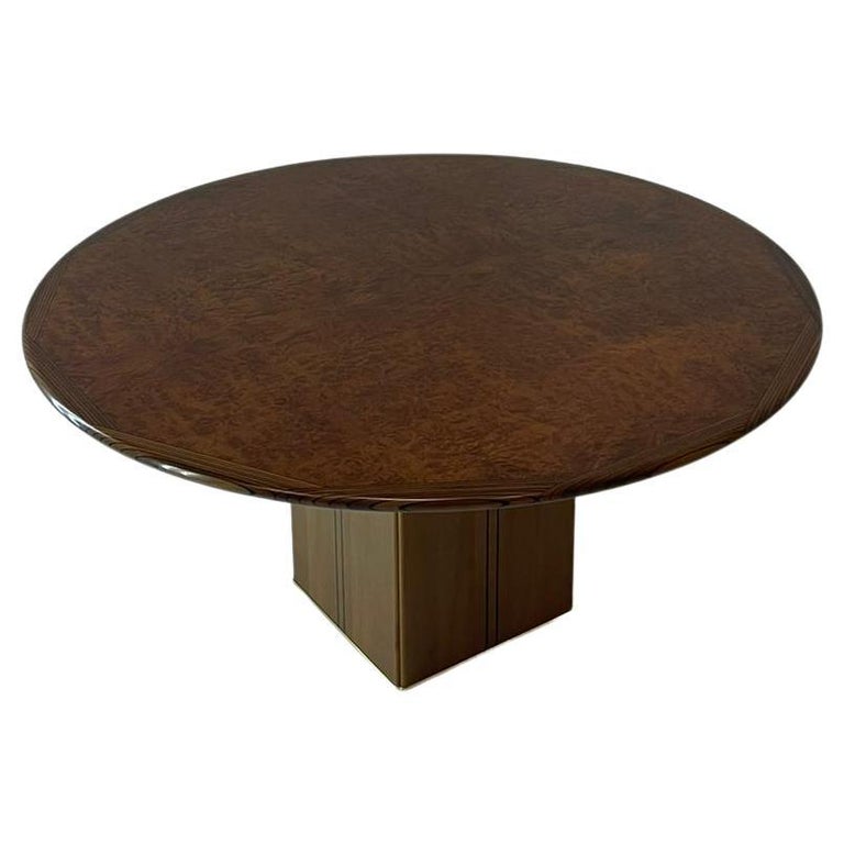 Afra and Tobia Scarpa 'Artona' Maxalto Round Dining Table in Walnut ...