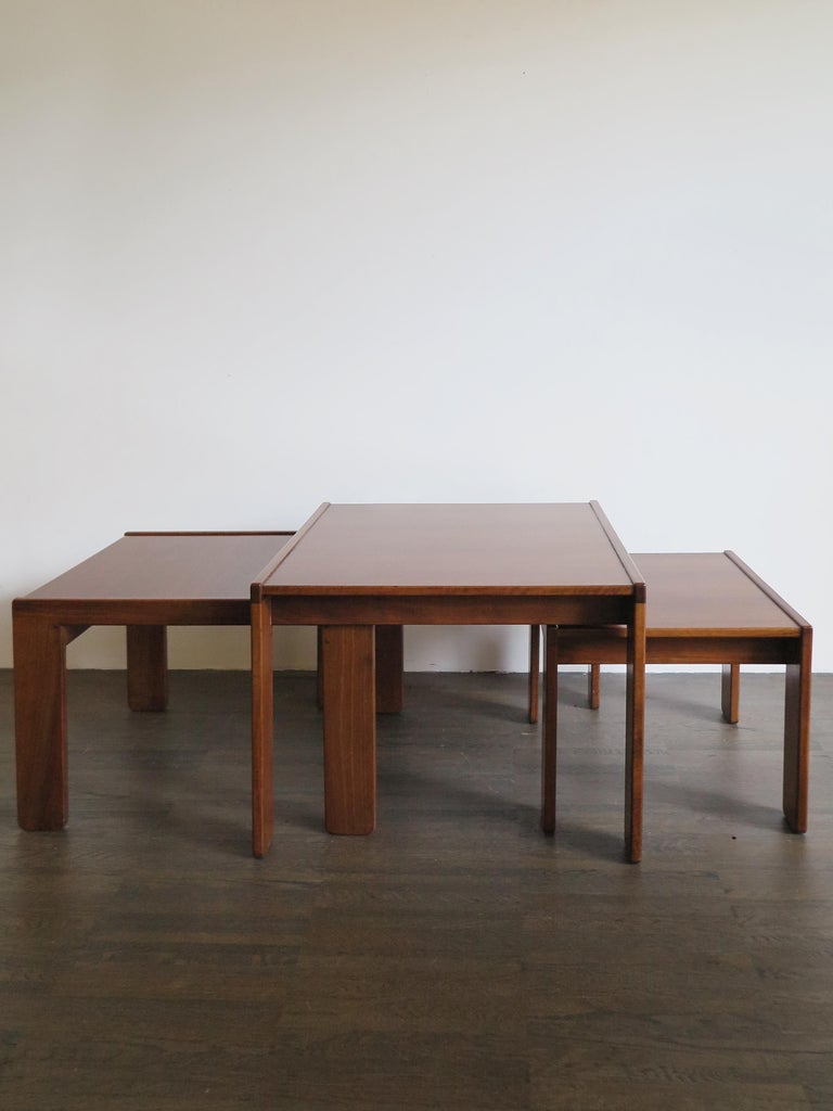 Afra and Tobia Scarpa for Cassina Italian "777" Model Wood Coffe Tables ...