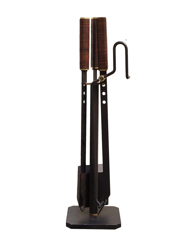 Afra and Tobia Scarpa for Dimensione Fuoco Fireplace Set in Iron and ...