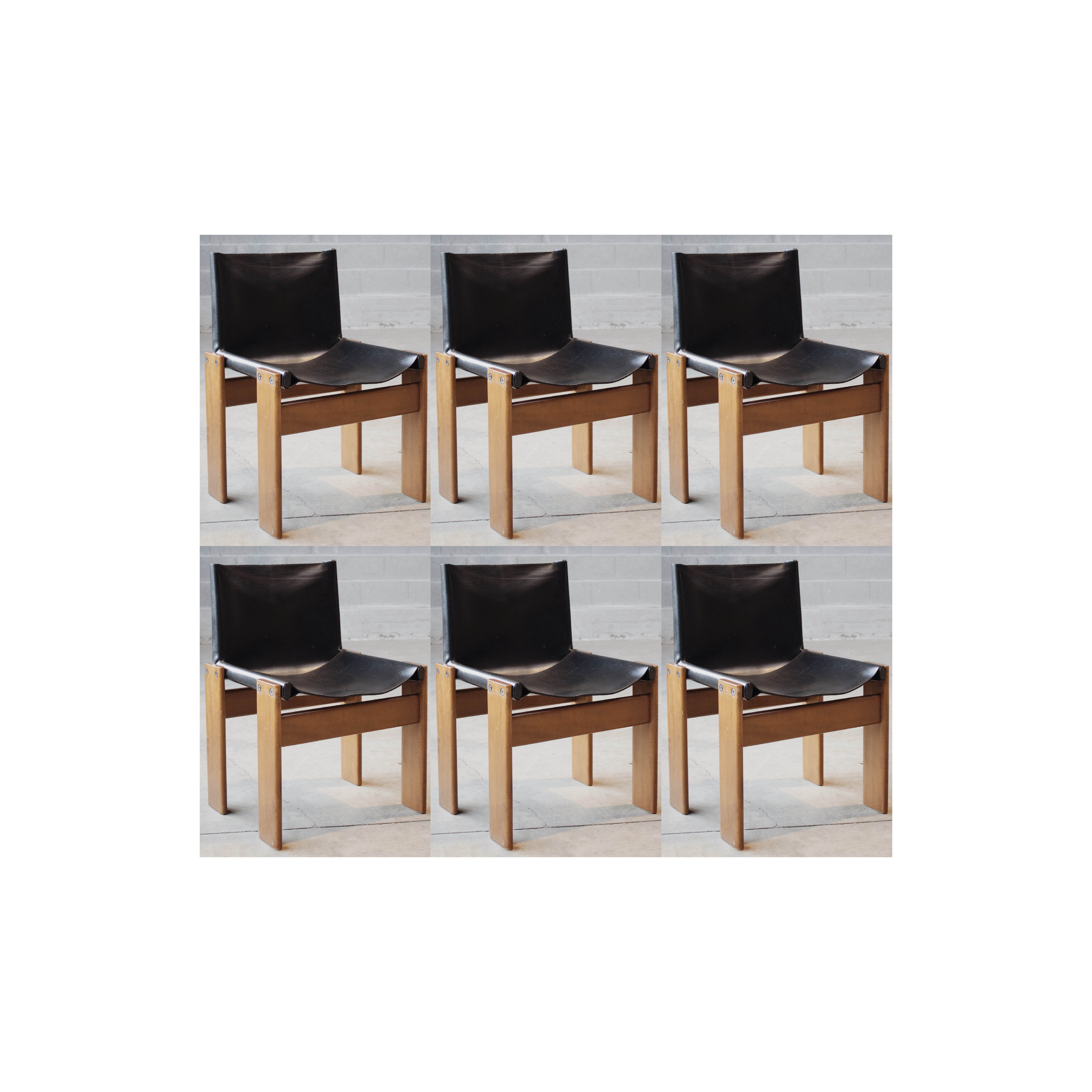 Afra and Tobia Pair Scarpa Monk Black Chairs for Molteni, Italy, 1974 ...