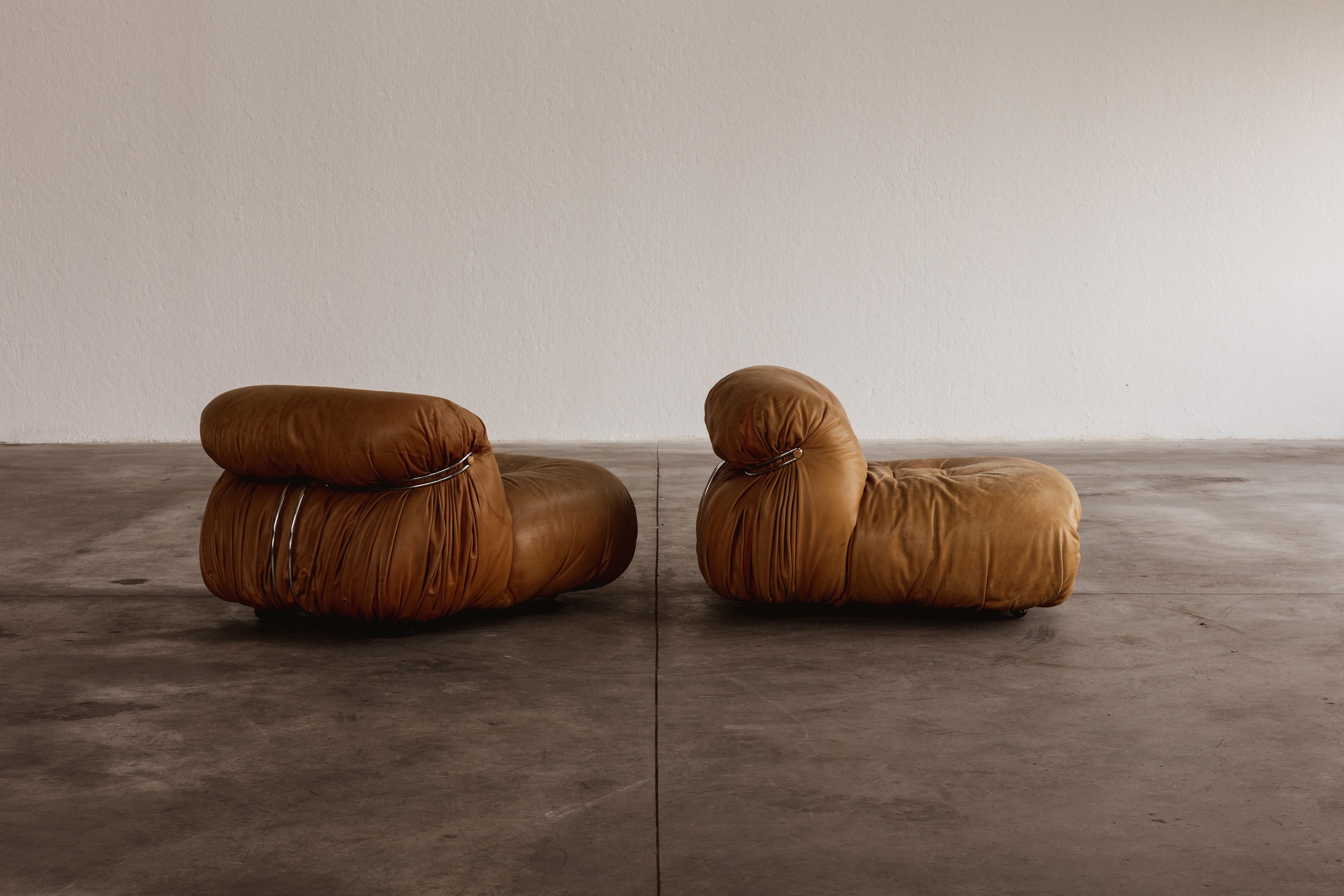 Afra and Tobia Scarpa "Soriana" Lounge Chairs for Cassina, 1969, Set of ...