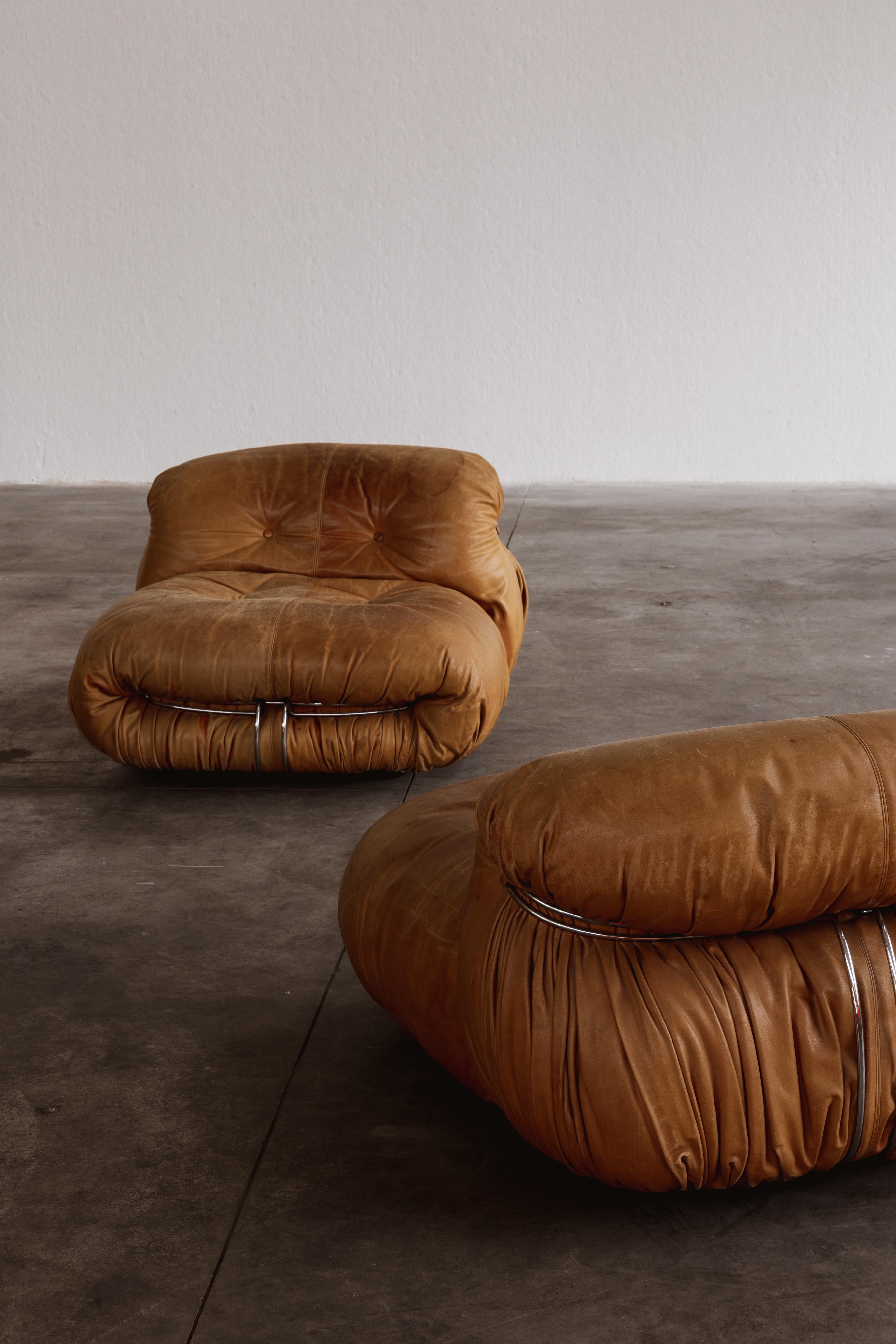 Afra and Tobia Scarpa "Soriana" Lounge Chairs for Cassina, 1969, Set of ...