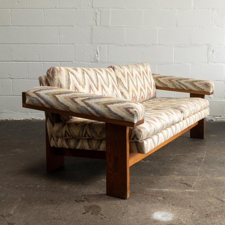 Afra and Tobia Scarpa Style Oak Sofa For Sale at 1stDibs