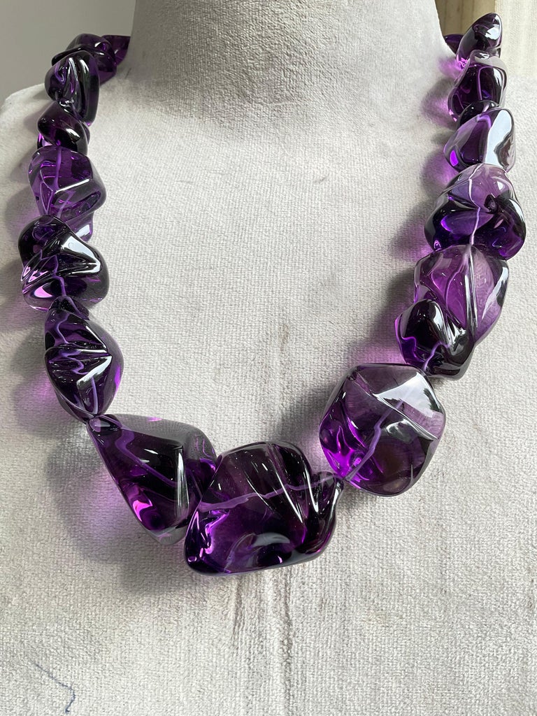 African Amethyst Quartz Beaded high Jewelry Necklace Gem Quality For ...