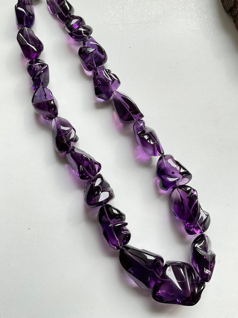 African Amethyst Quartz Beaded high Jewelry Necklace Gem Quality For ...