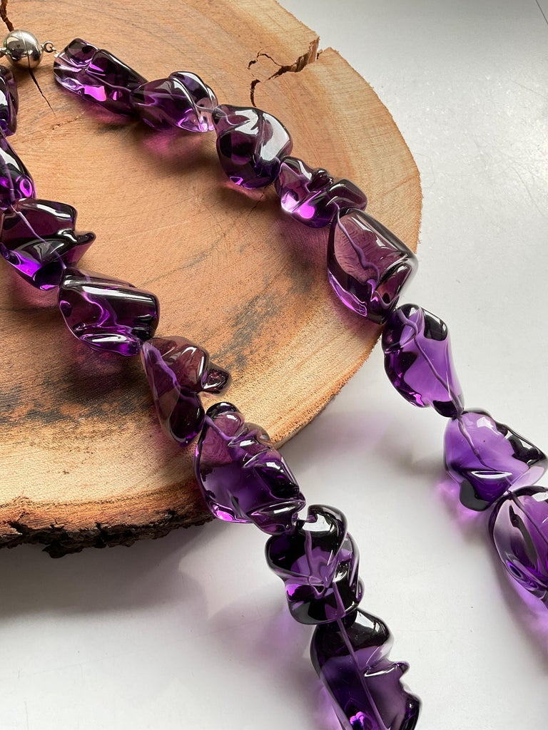 African Amethyst Quartz Beaded high Jewelry Necklace Gem Quality For ...