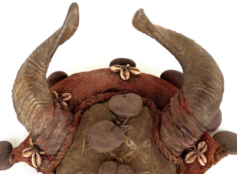 African Bamileke Tribal Mask from Cameroon with Horns at 1stDibs