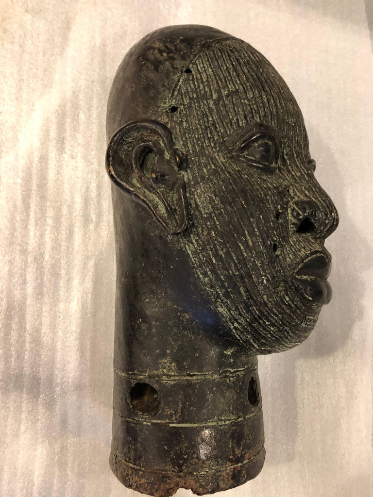 African Benin Bronze Head For Sale at 1stDibs