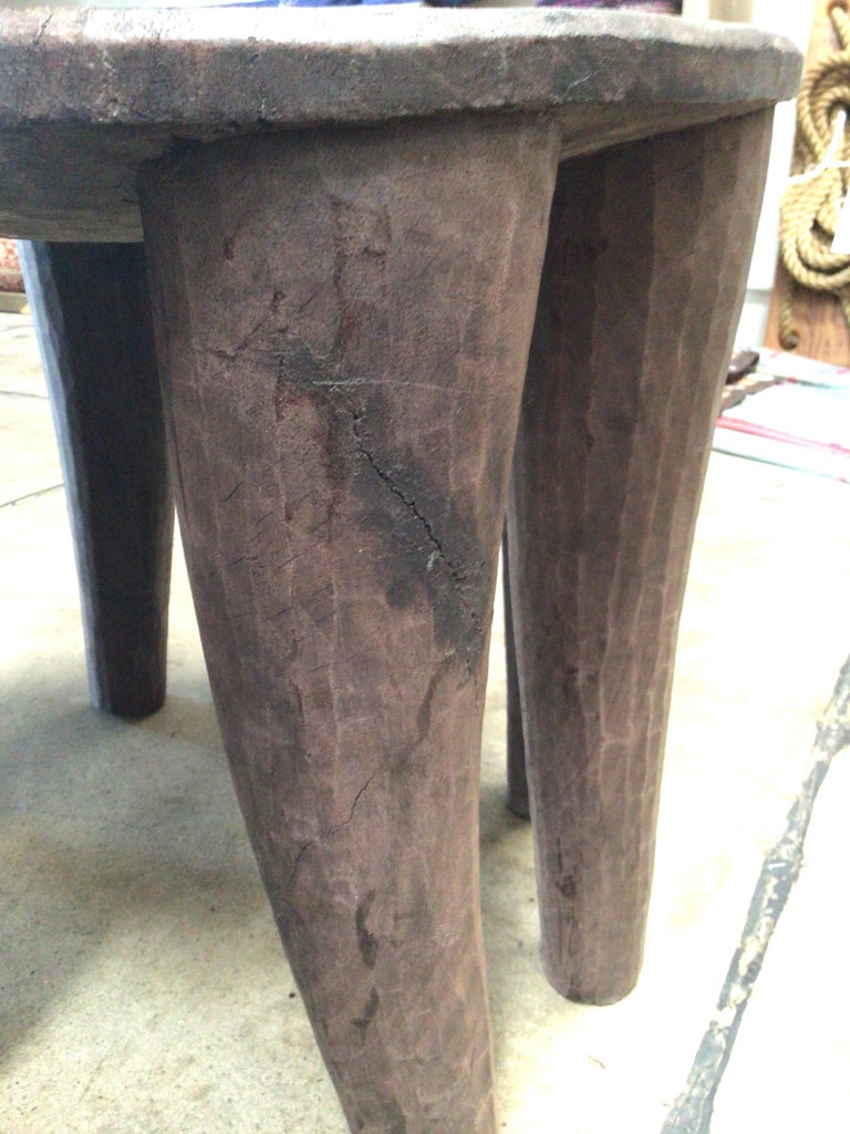 African Carved Wood Side Table at 1stDibs