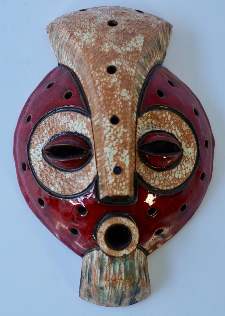 African Ceramic Tribal Mask from Congo at 1stDibs