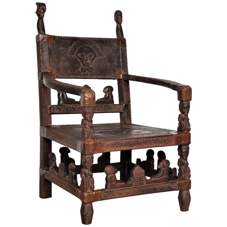 African Chokwe People Chief Chair at 1stDibs