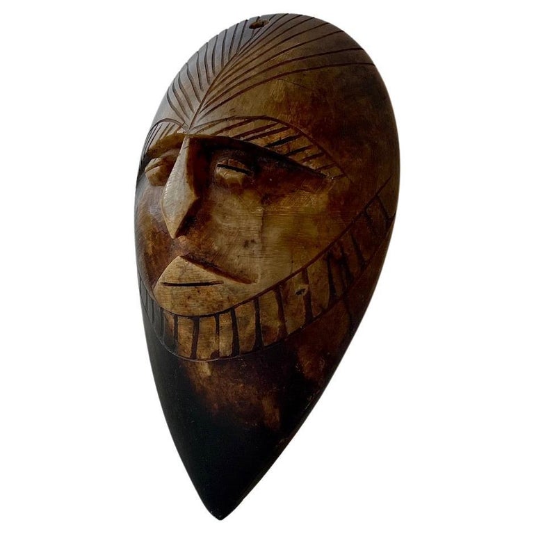 African Death Mask in Hand Carved Stone, Mid 20th Century For Sale at ...