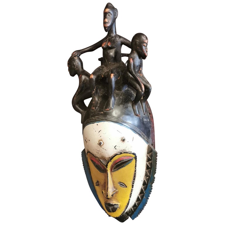 African Gouro Guru Tribal Mask For Sale at 1stDibs