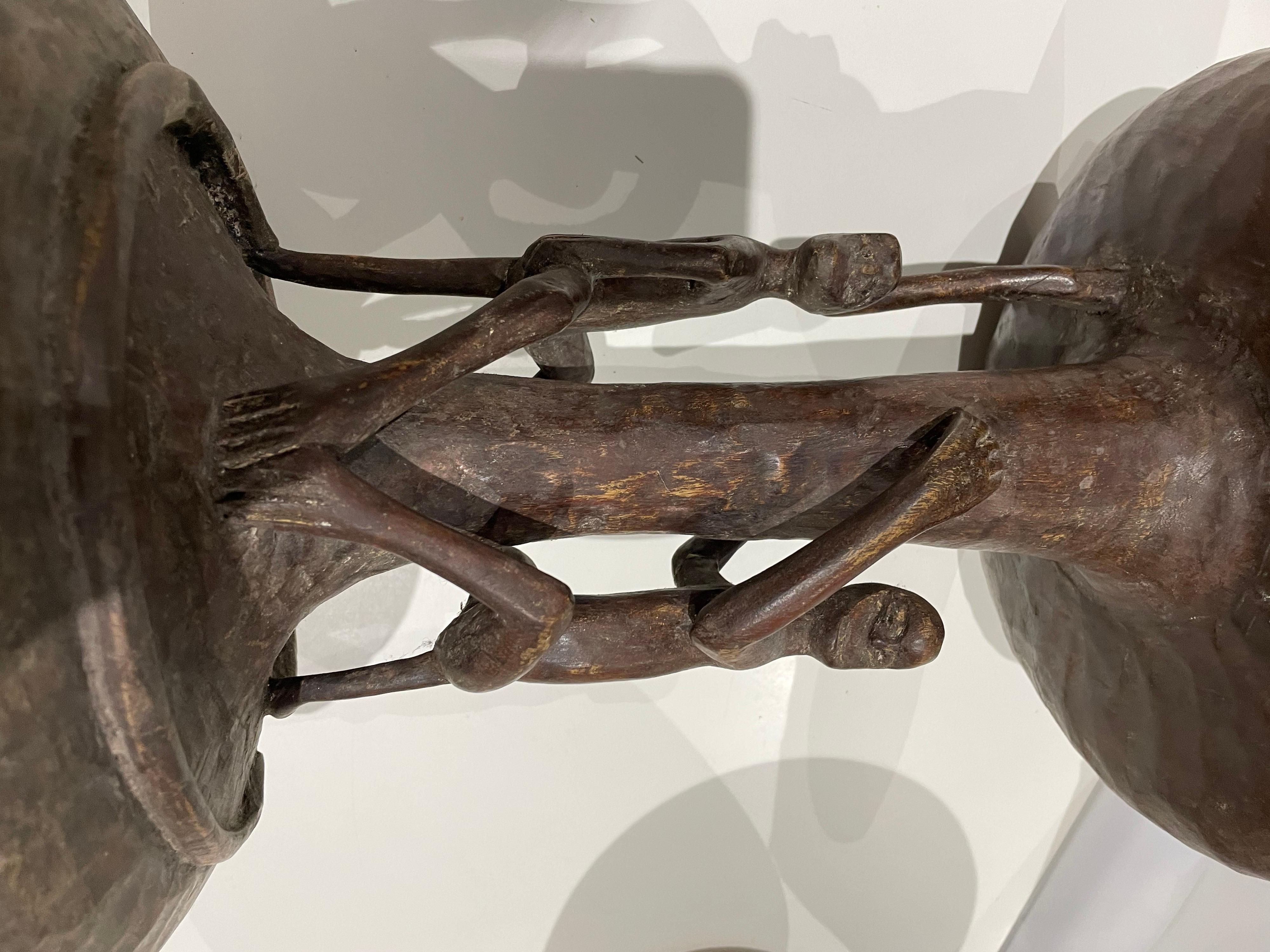 African Hand Carved Monkey Stool at 1stDibs