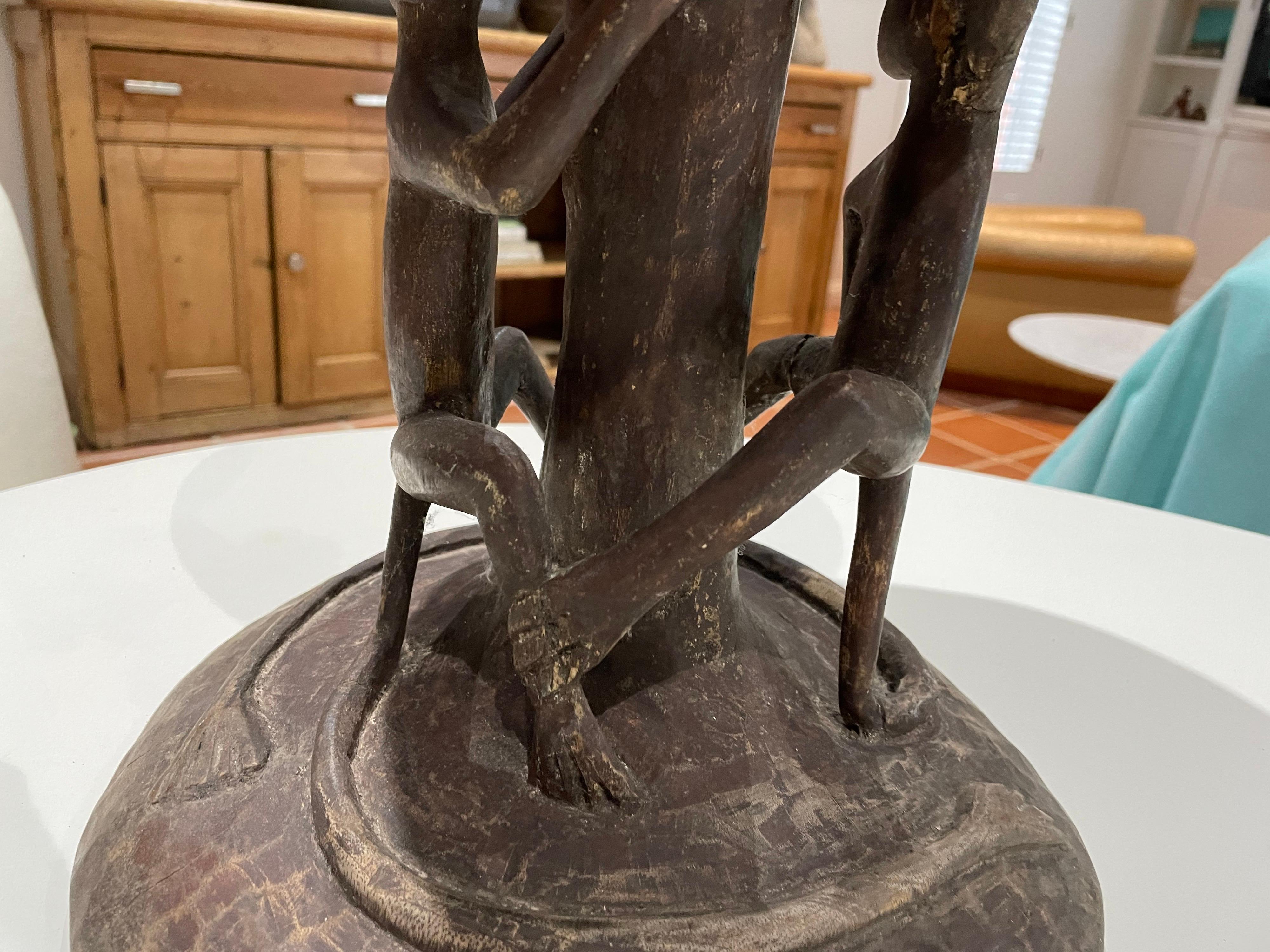 African Hand Carved Monkey Stool at 1stDibs